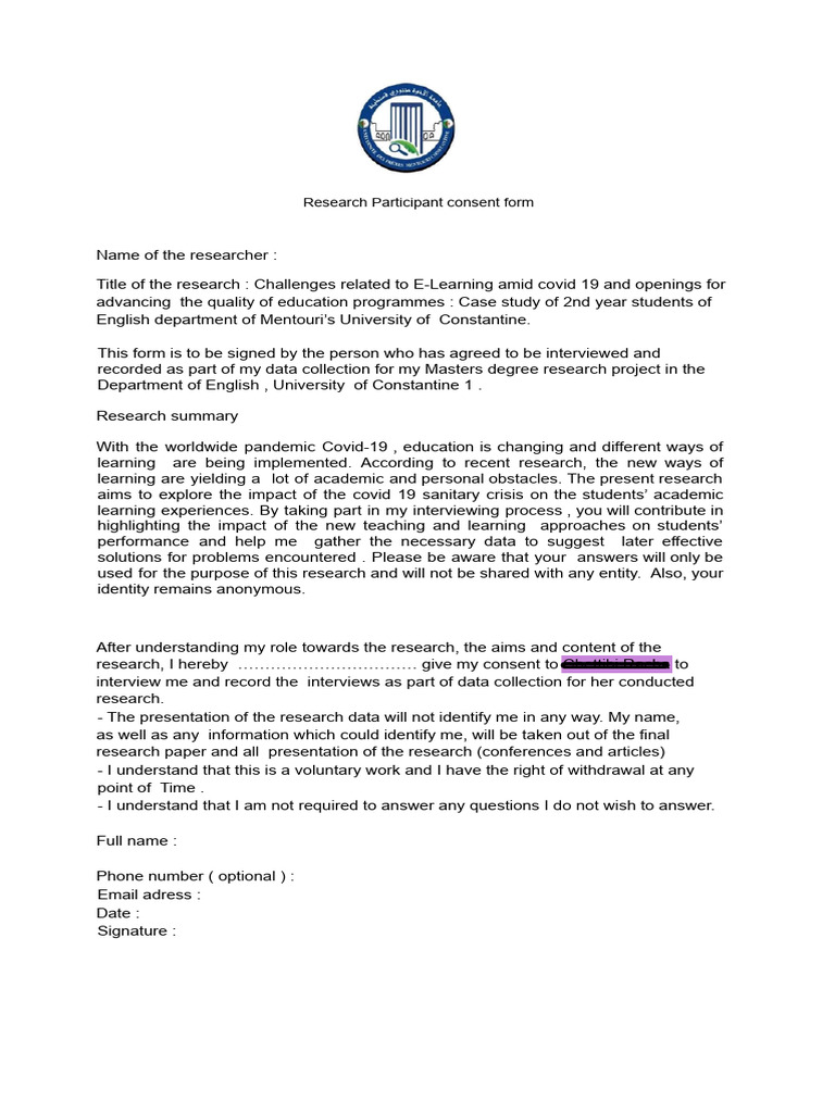 Constent Form | PDF