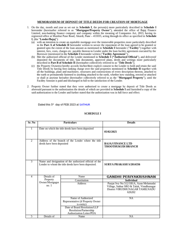 Gandhi Periyakrishnan Modt | PDF | Mortgage Law | Natural Resources Law