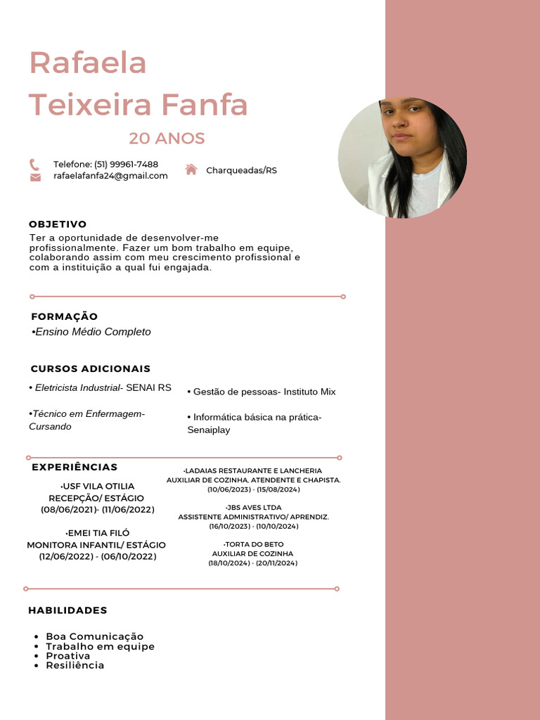 CURRÍCULO RAFAELA - Atualizado 2025 | PDF