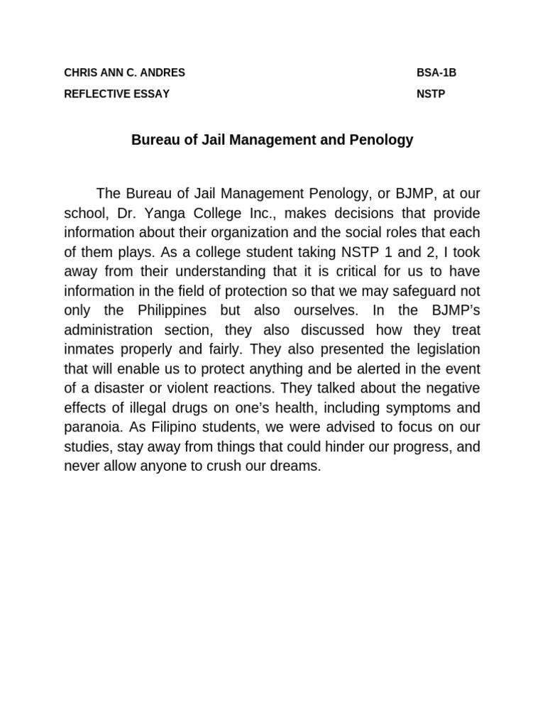 Reflective Essay NSTP - Bsa-1b | PDF