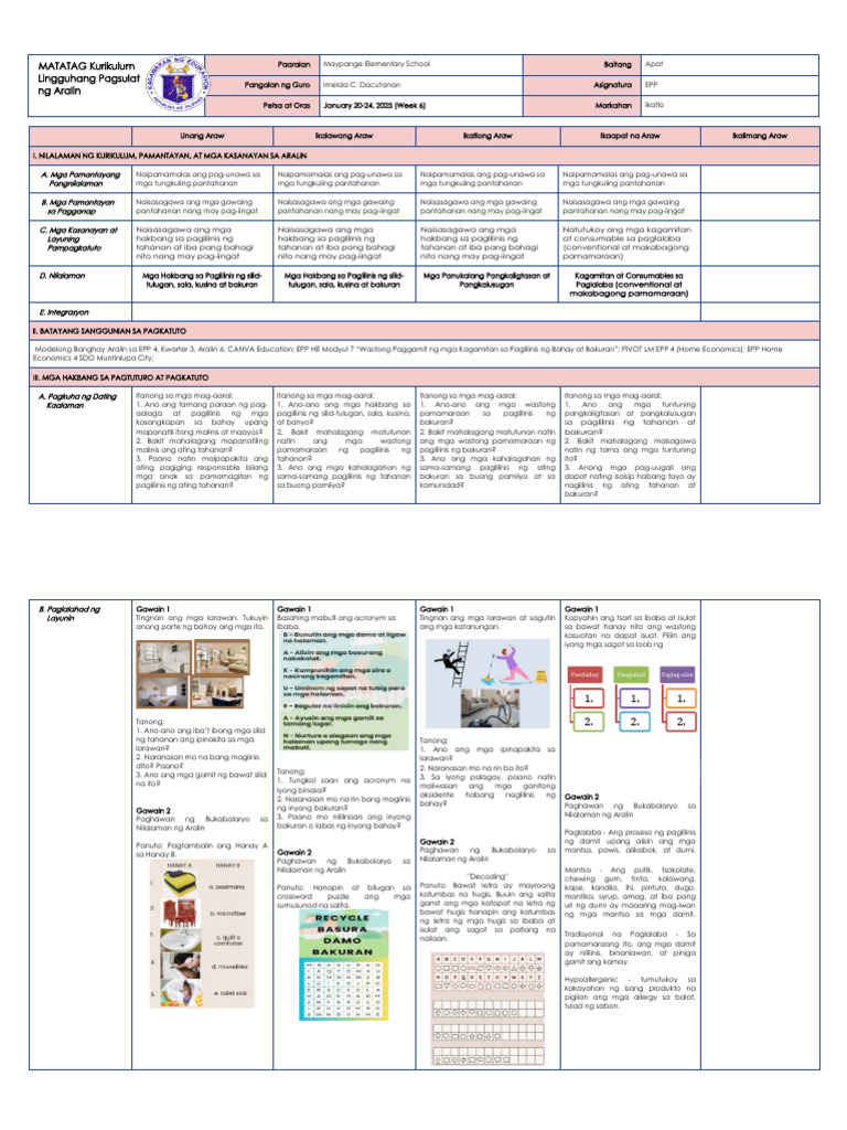 Q3 W6 Epp4 Matatag | PDF
