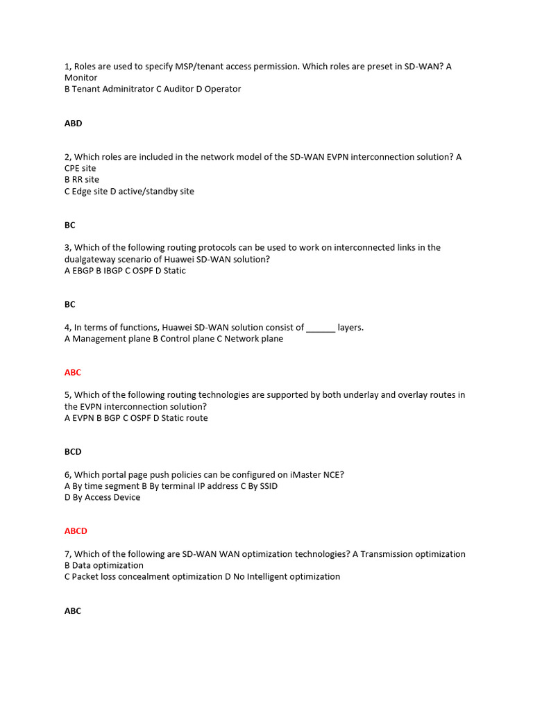 Huawei SD-WAN Roles and Features Guide | PDF | Computer Network | Wi Fi