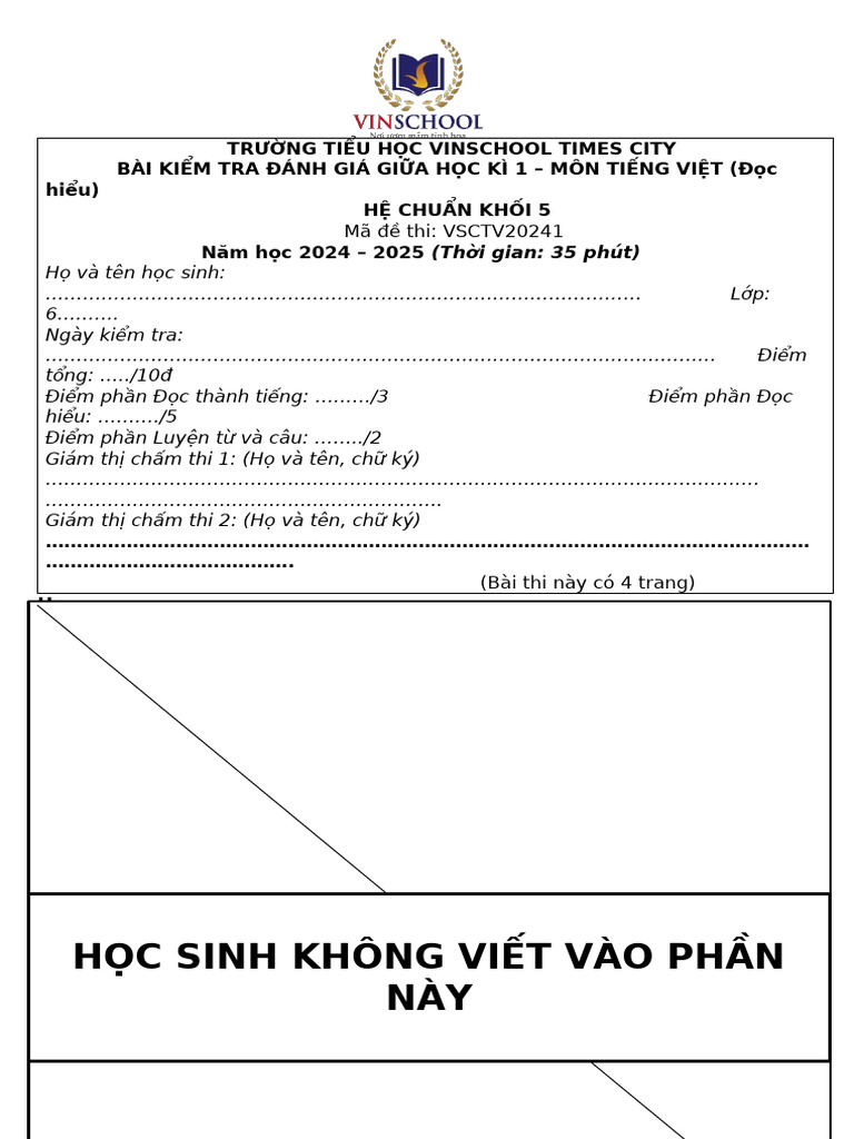 t36-Đề Kiểm Tra Tiếng Việt-đọc Hiểu | PDF