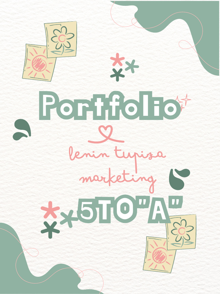 Sage Pink Cute Creative Portfolio Cover Page | PDF