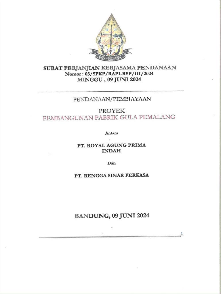 Kontrak PT Rapi | PDF