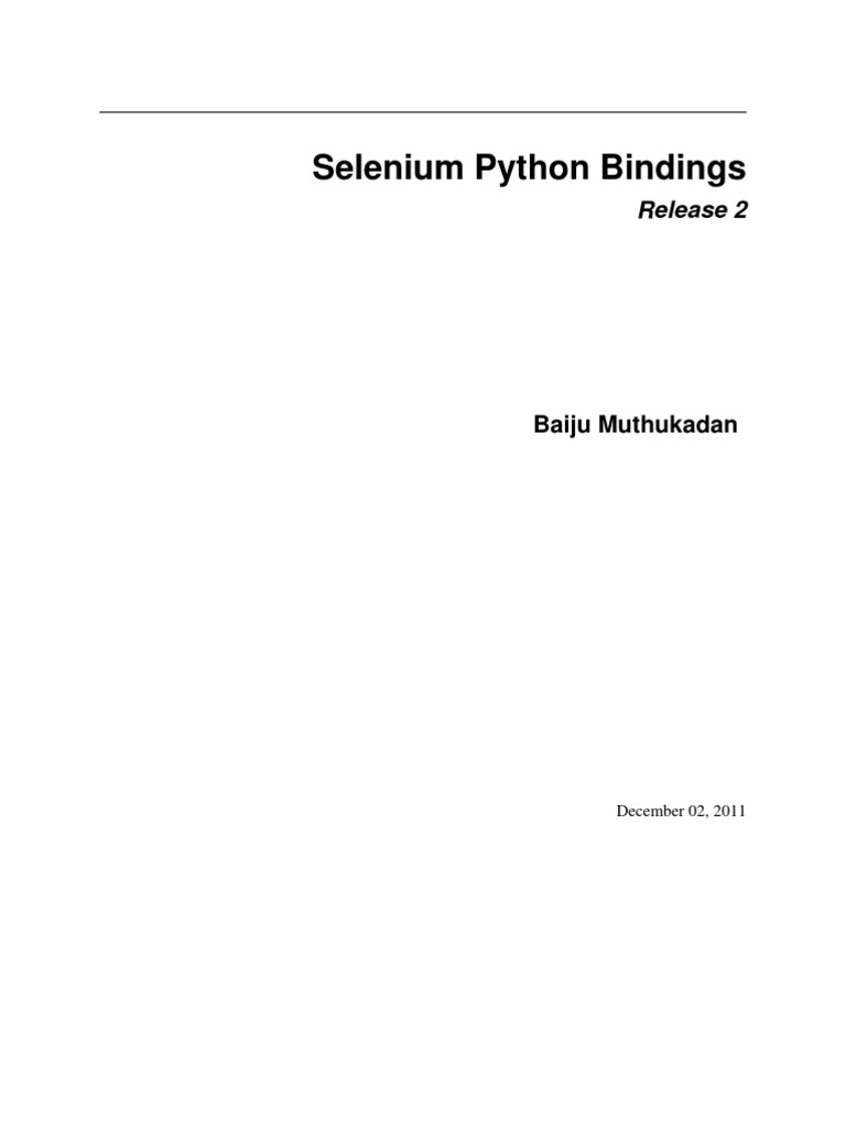 Selenium Python | PDF | Selenium (Software) | Hyperlink