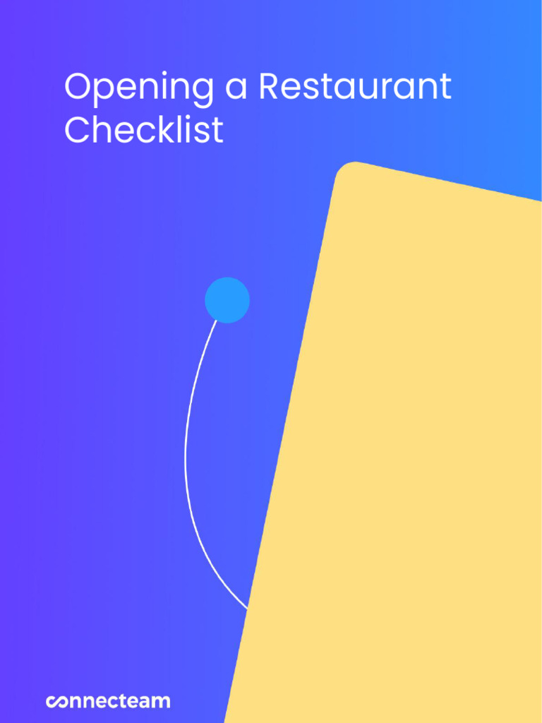 Opening A Restaurant Checklist | PDF | Point Of Sale | Menu