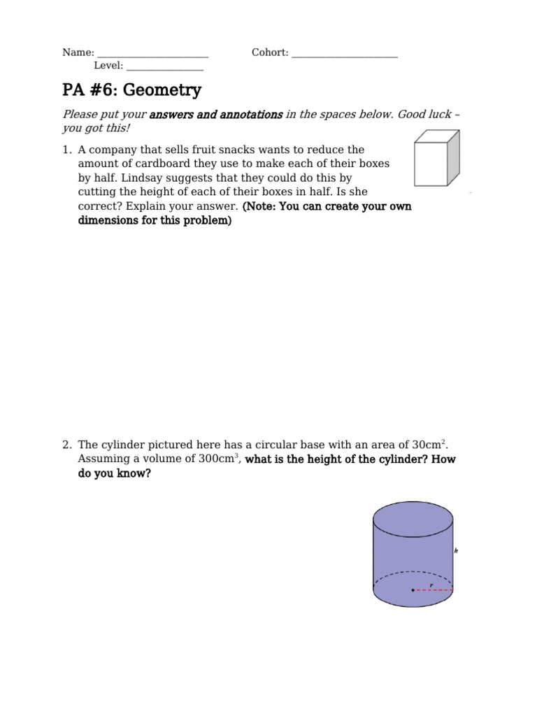 Geometry Practice Problems and Solutions | PDF