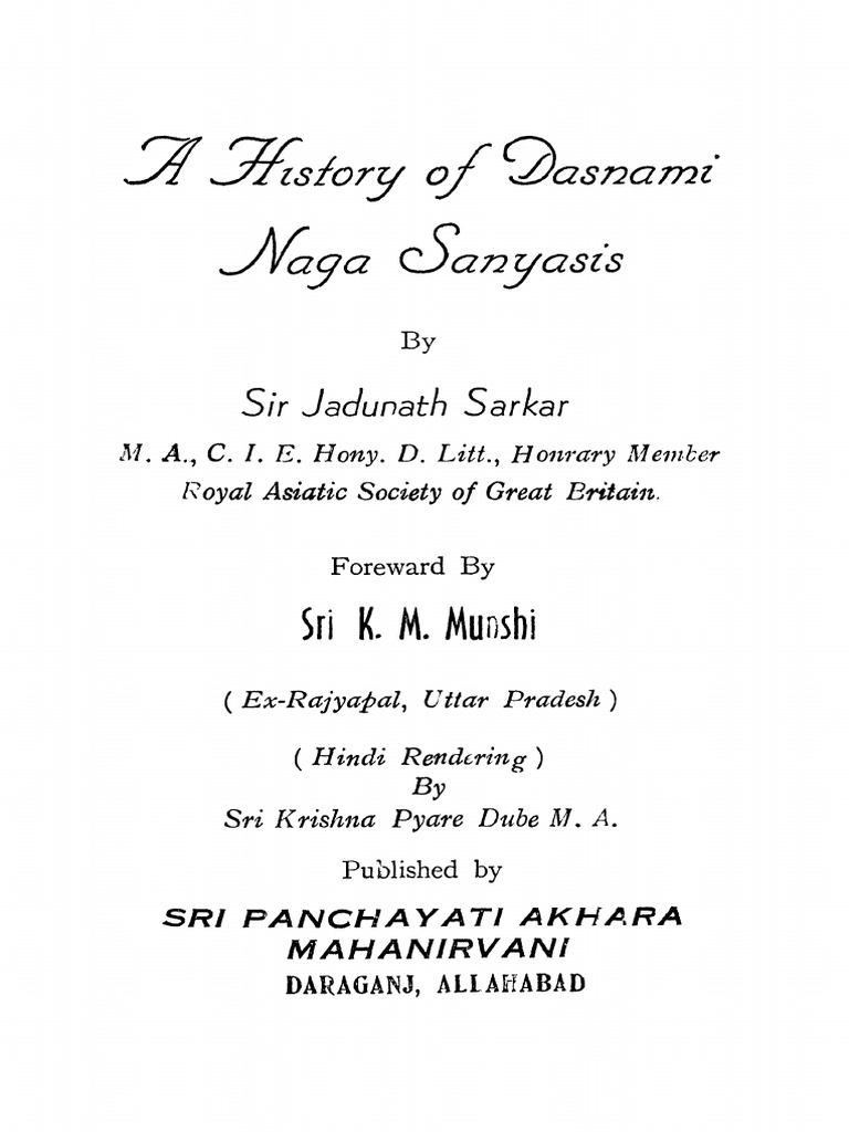A History of Dasnami Naga Sanyasis | PDF