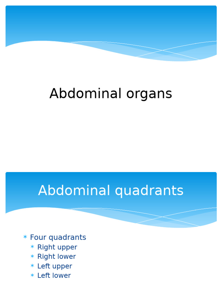 Abdominal Quadrants & Examination Guide | PDF