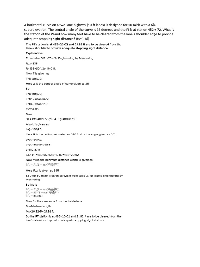 Highway Sample Probs | PDF