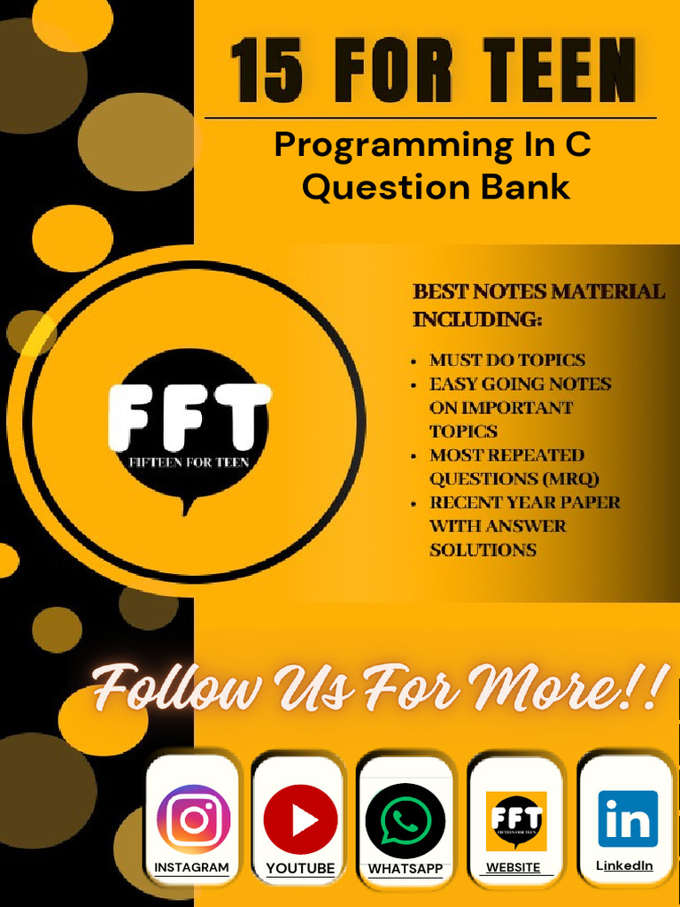FFT_ProgInC_QUESTION BANK | PDF | Pointer (Computer Programming) | Control Flow