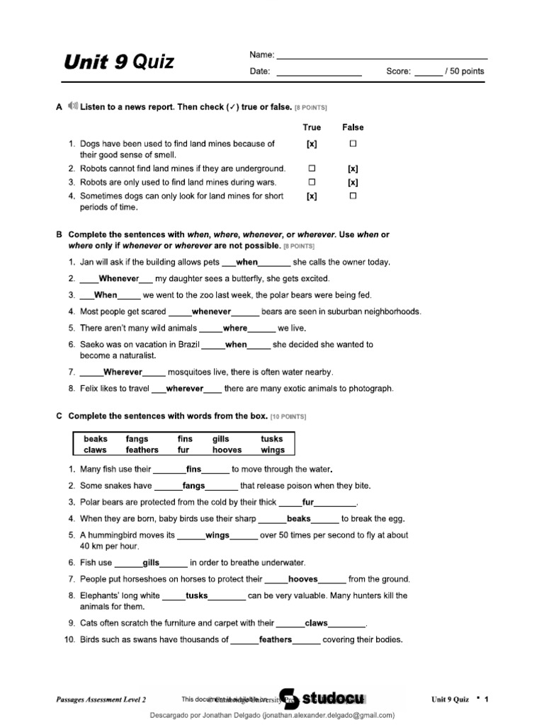 UNIT 9 With Answers - Passages 2 Third Edition | PDF
