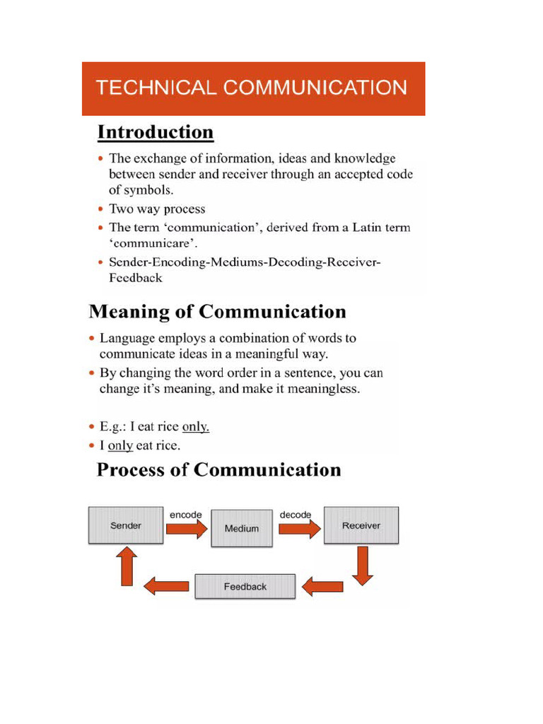 Notes On Technical COmmunication | PDF | Technical Communication ...