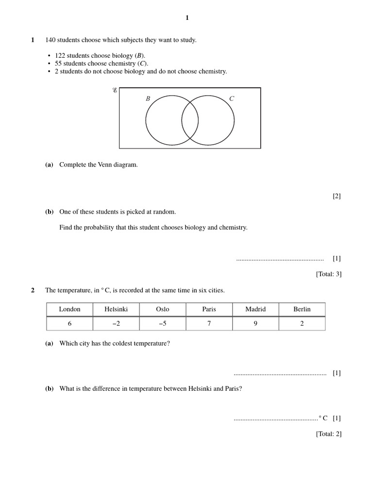 Student Subject Choices and Math Problems | PDF | Radioactive Decay