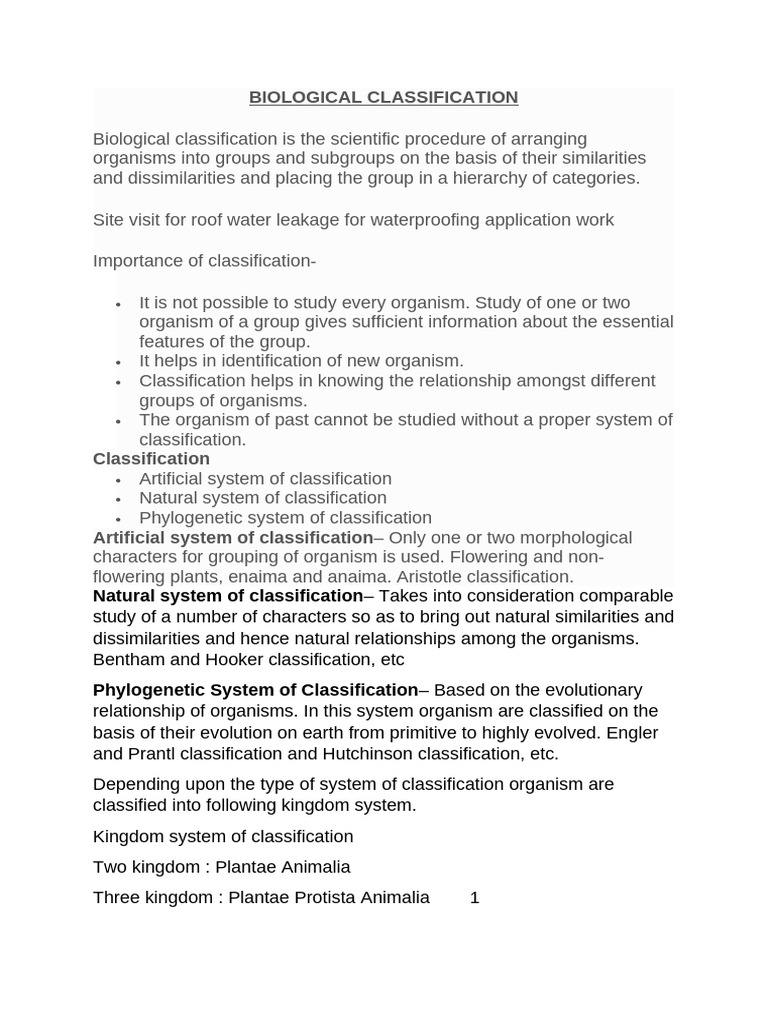 Bilogical Classiication | PDF | Spore | Bacteria
