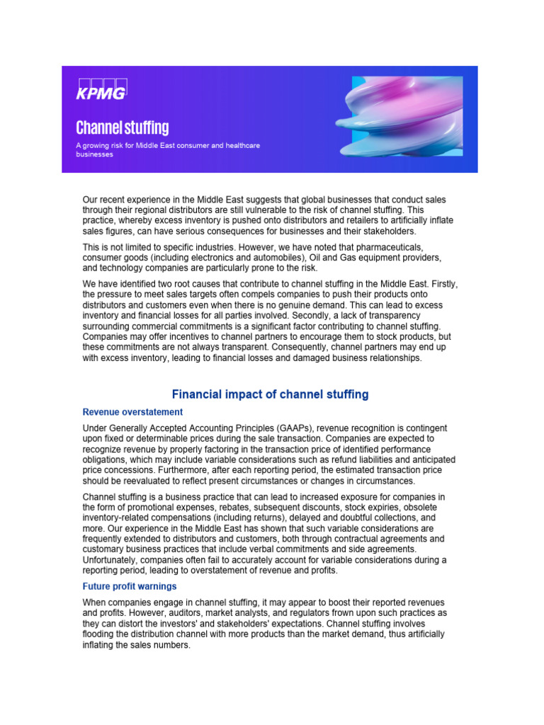 Channel Stuffing | PDF | Inventory | Sales