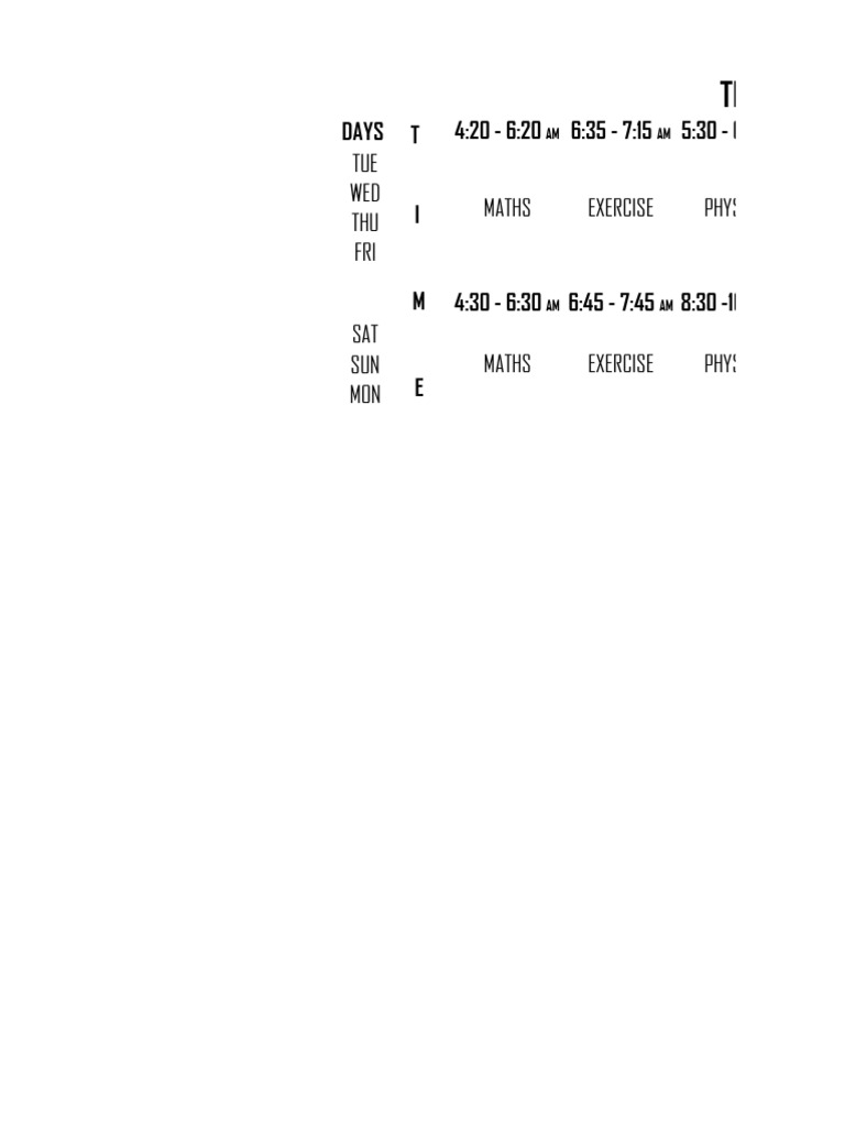 Time - Table 2 | PDF