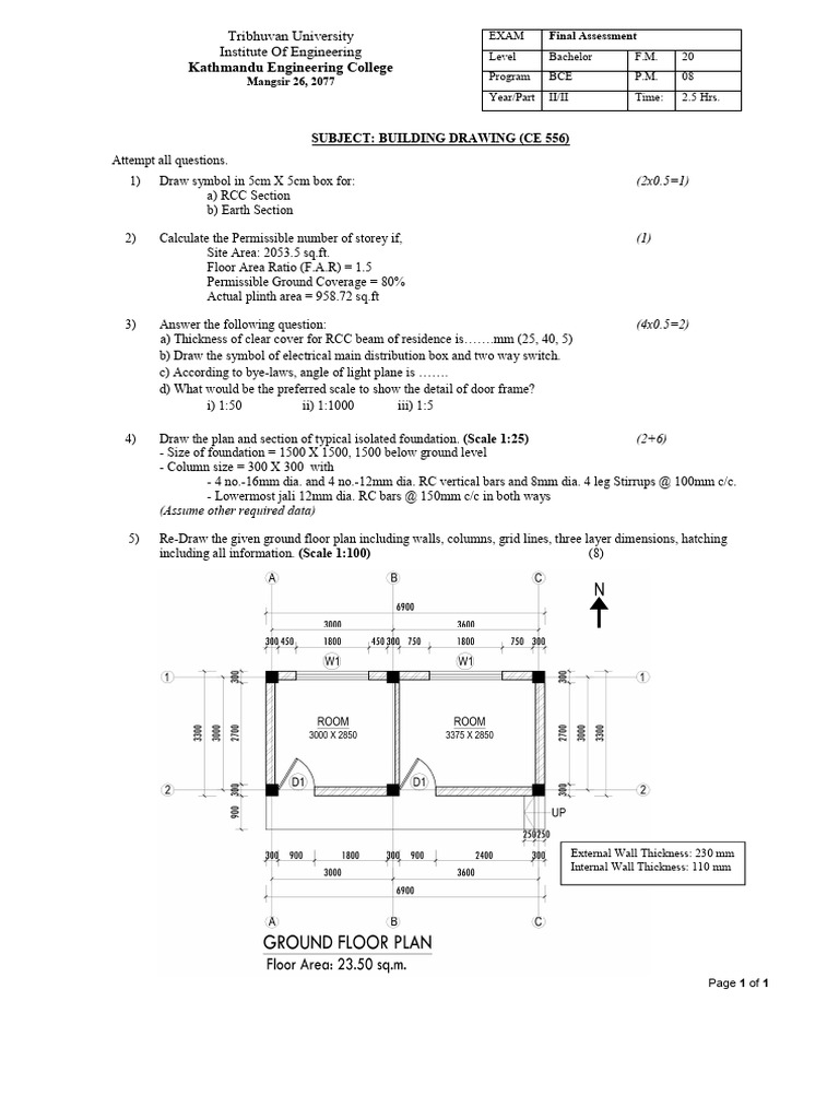 Building Drawing Assessment 077 KEC | PDF | Building Engineering ...