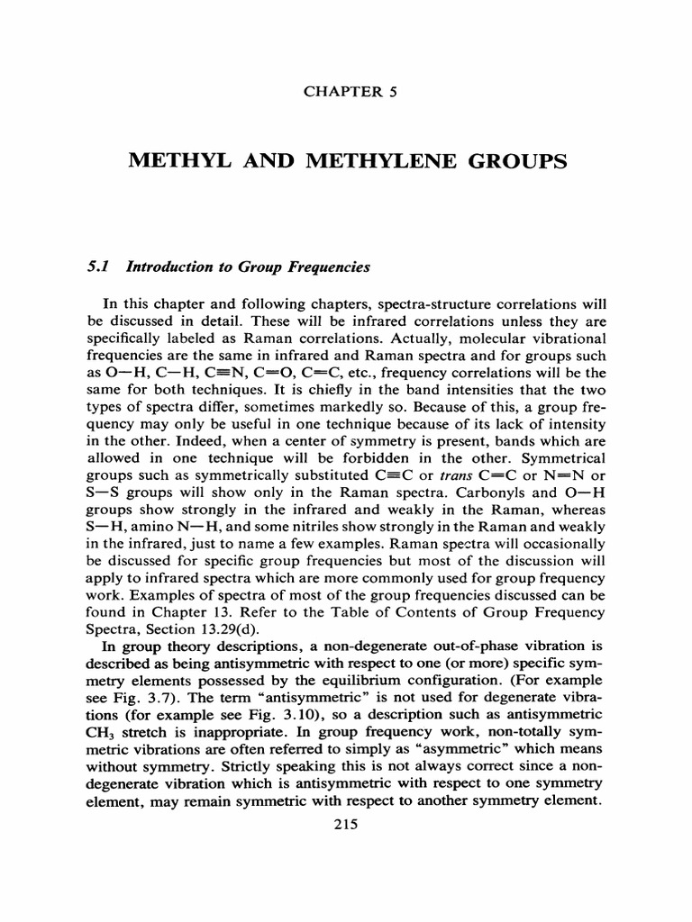 Introduction To Infrared and Raman Spectroscopy-Methyl and Methylene ...