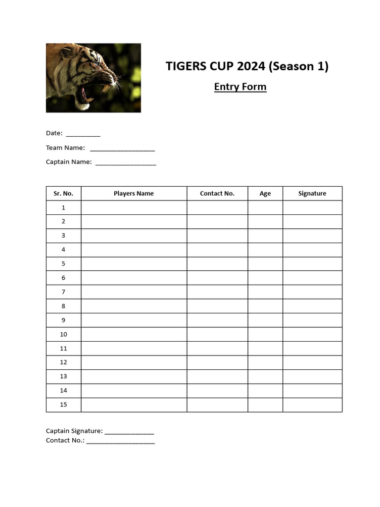 Tigers Cup 2024 | PDF