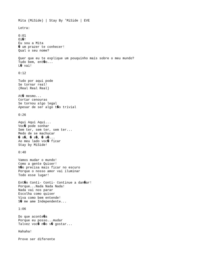 Letra Miside | PDF