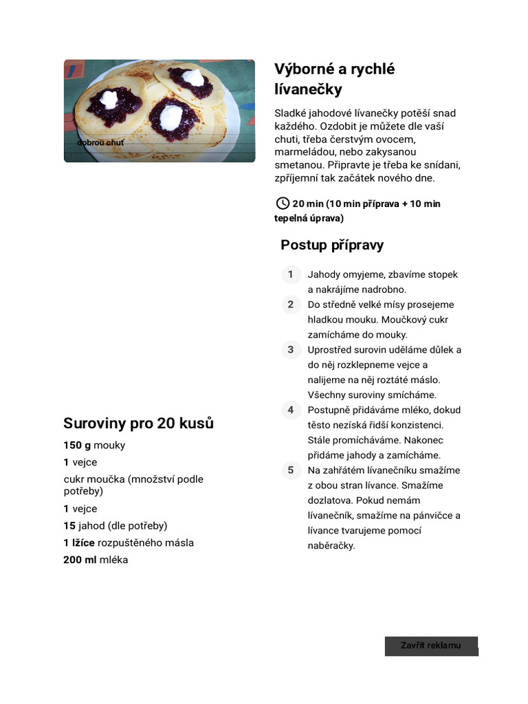Výborné A Rychlé Lívanečky - TopRecepty - CZ | PDF