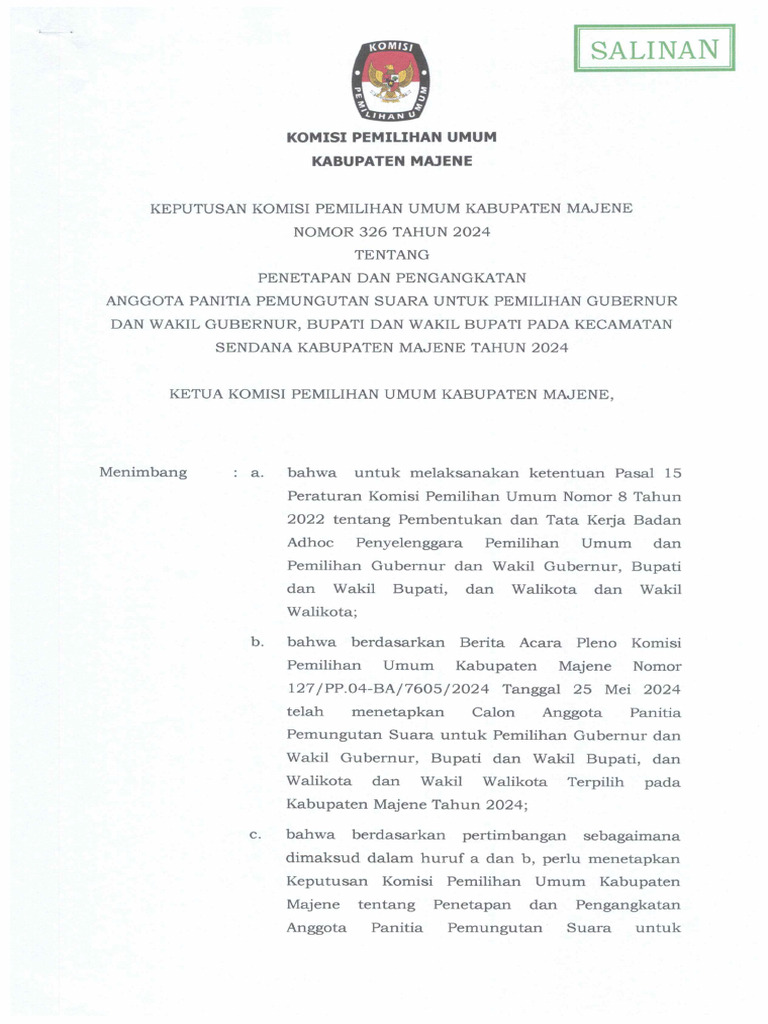 2024kpt7605326 SK Pengangkatan PPS Sendana | PDF