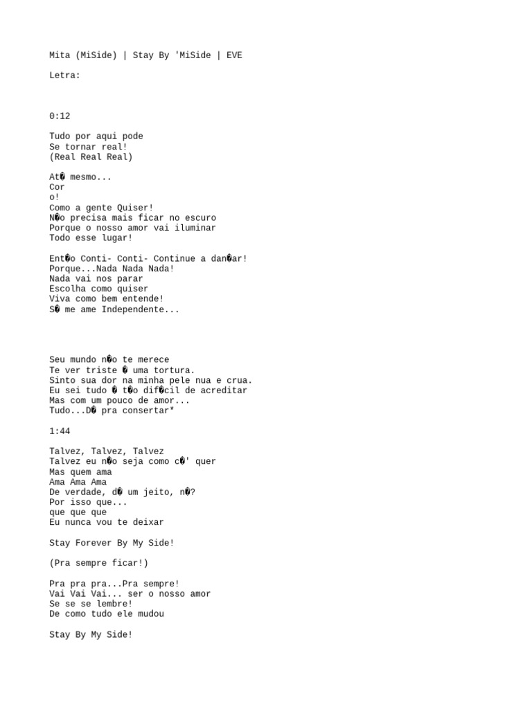 Letra Miside Original | PDF