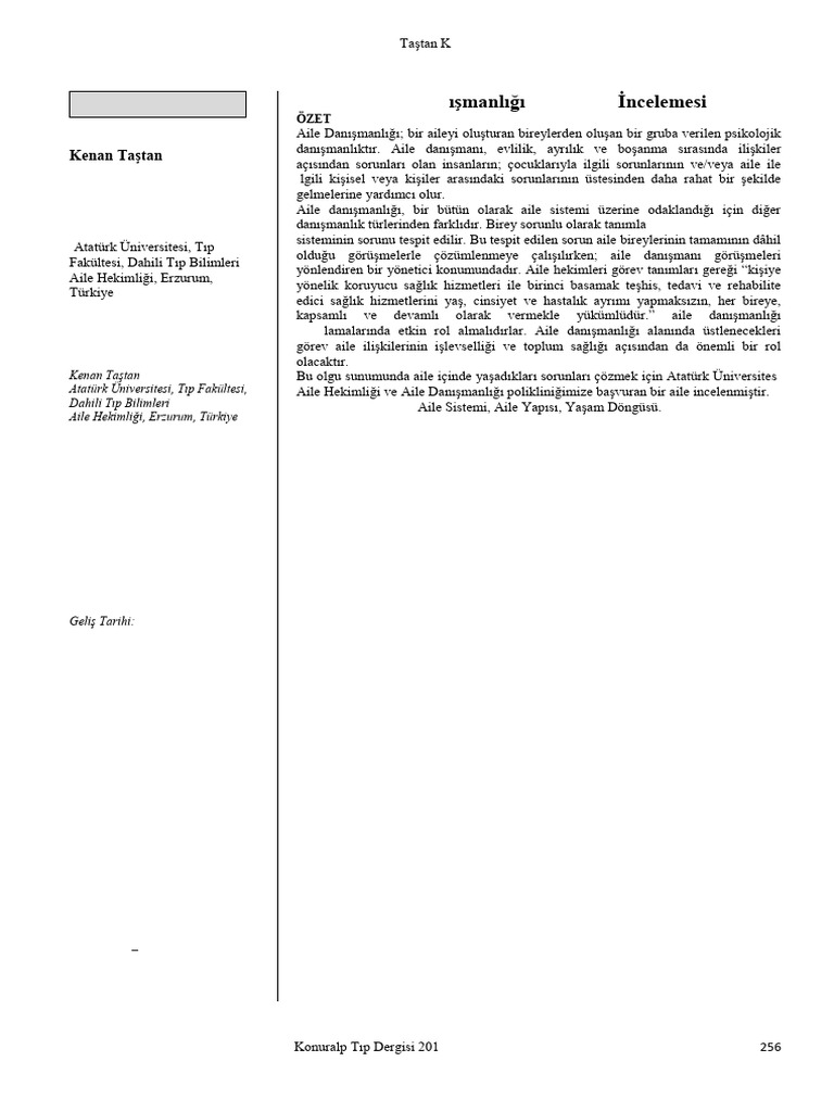 Aile Terapisi Vaka | PDF