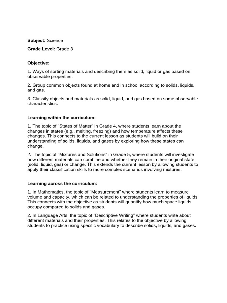 lesson_plan (2) | PDF | Gases | Liquids