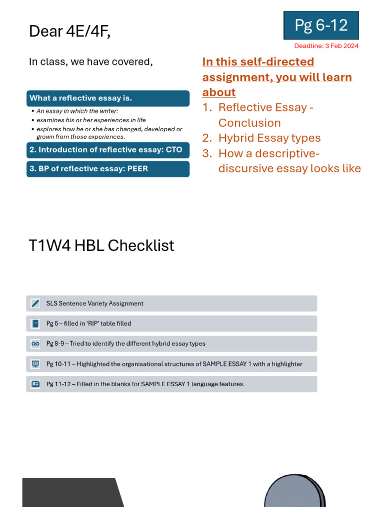 T1W4 HBL Hybrid Essay Package Pg 6-12 | PDF | Essays | Human Communication