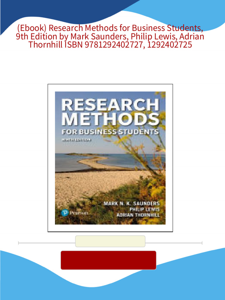 (Ebook) Research Methods For Business Students, 9th Edition by Mark ...