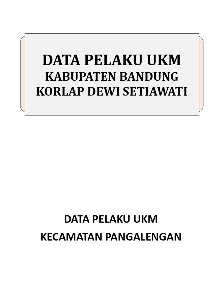 Data Ukm Kabupaten Bandung Korlap Dewi Setiawati | PDF
