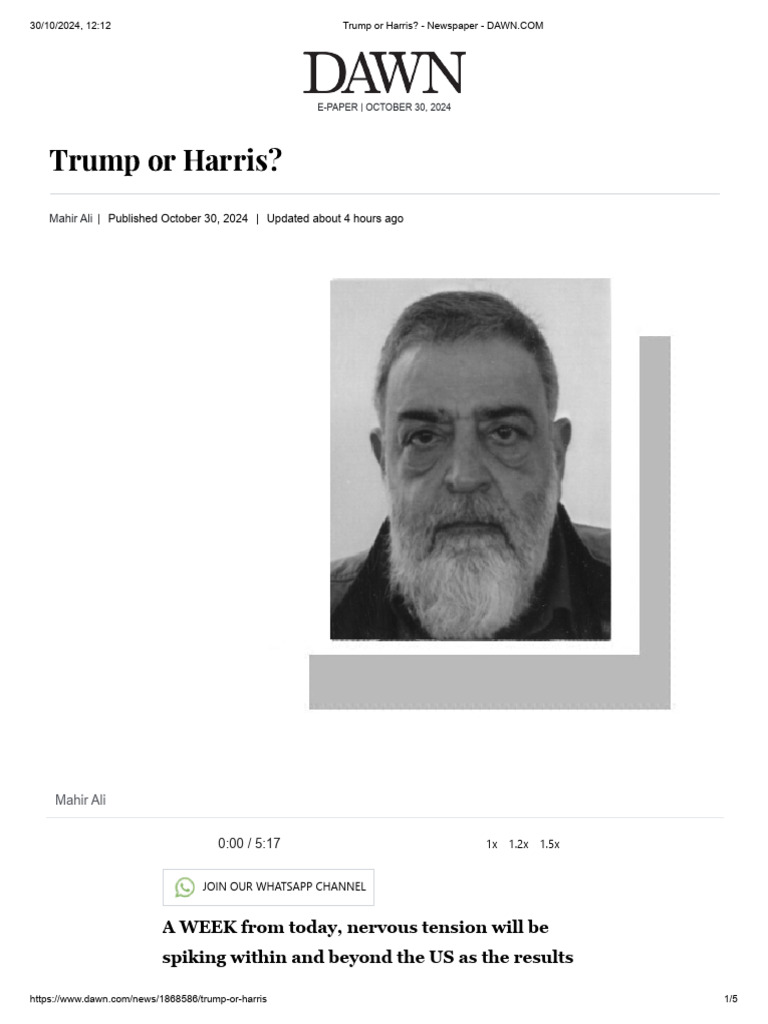 Trump or Harris - Newspaper | PDF