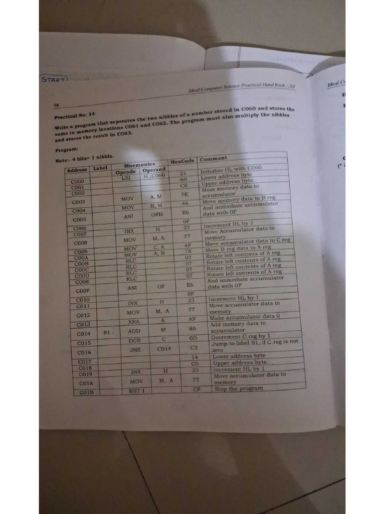 Practical No 14 That Separate Two Nibble of No Stored | PDF
