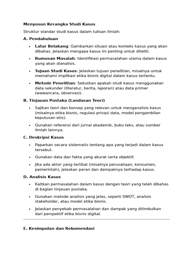 Struktur Studi Kasus Ilmiah | PDF