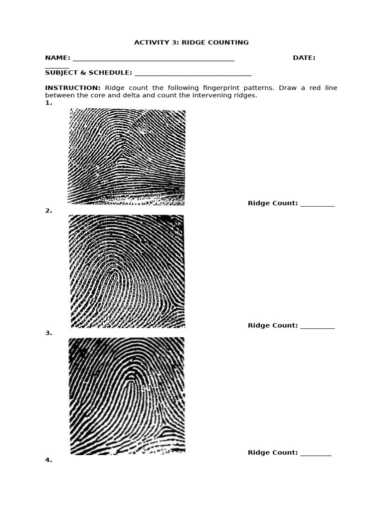 Ridge Counting - 1447428508 | PDF