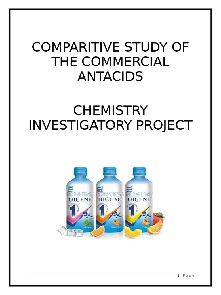 Comparitive Study of The Commercial Antacids M.bawan Did It | PDF ...