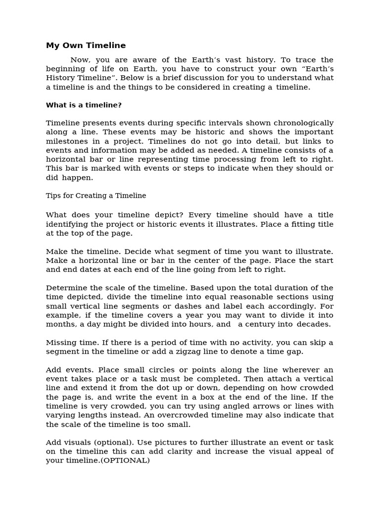 My Own Timeline GUIDE | PDF