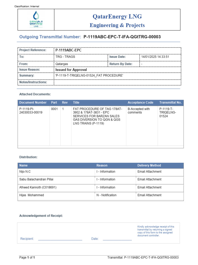 P-1119-PI-24030033-00019 - 1 - FAT Procedure | PDF | Leak | Valve