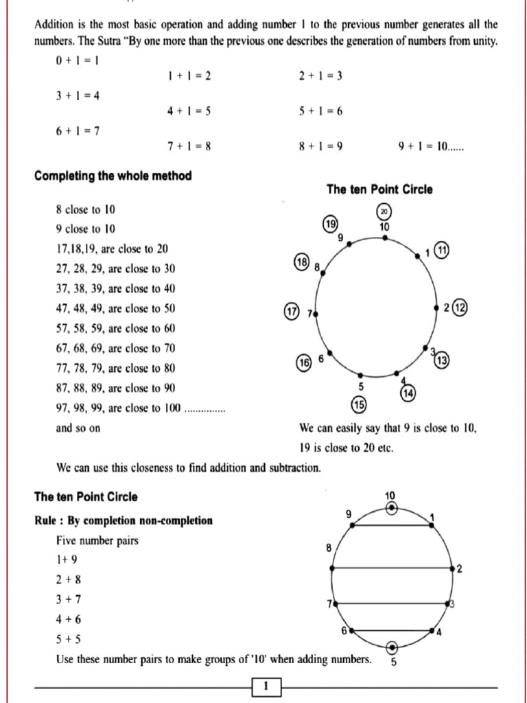 Addition On 10 Point Circle | PDF | Mathematics | Arithmetic