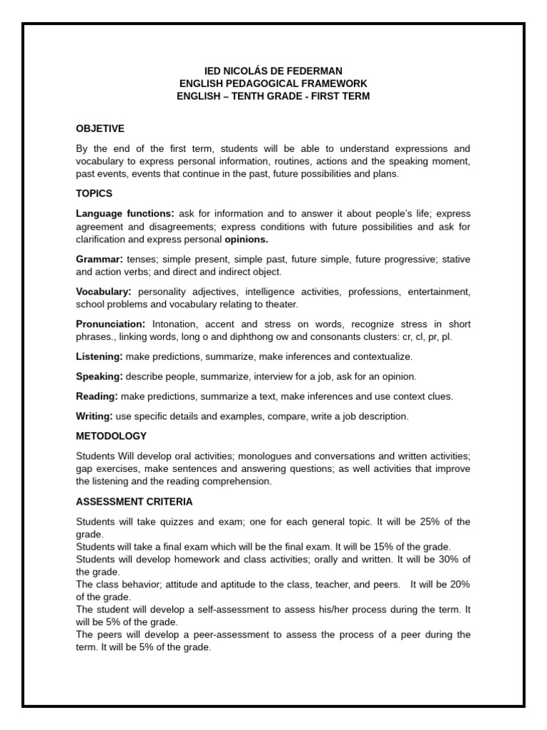 framework 10th first term | PDF