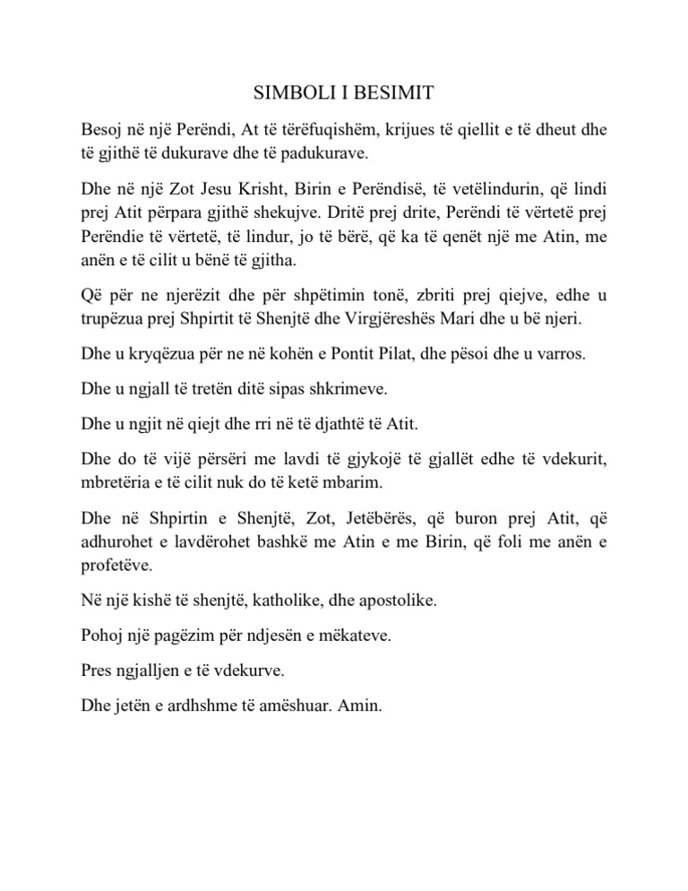 Simboli I Besimit | PDF