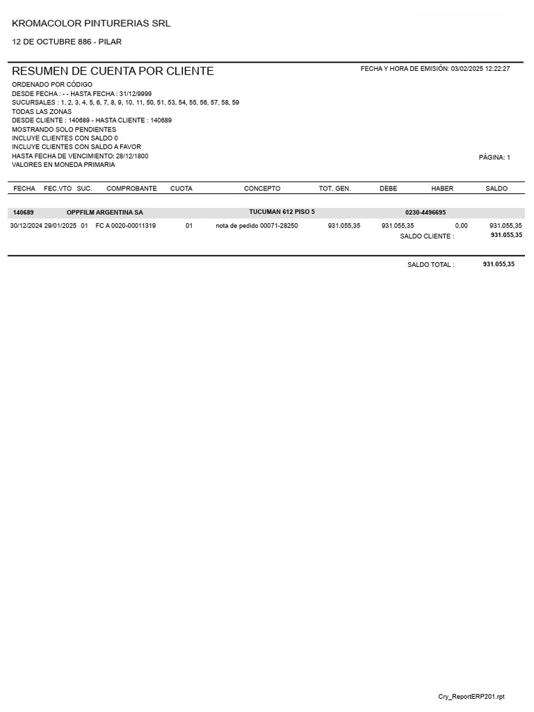 Resumen de Cuenta Cliente 140689 | PDF