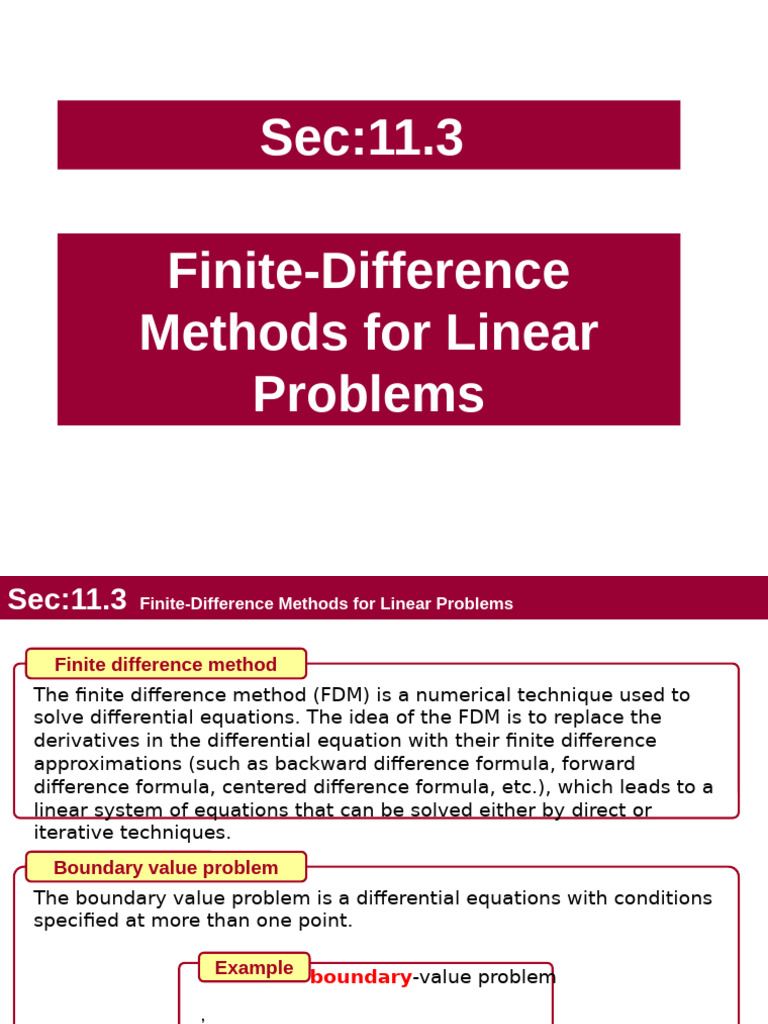 Finite-Difference Methods Guide | PDF | Finite Difference | Equations