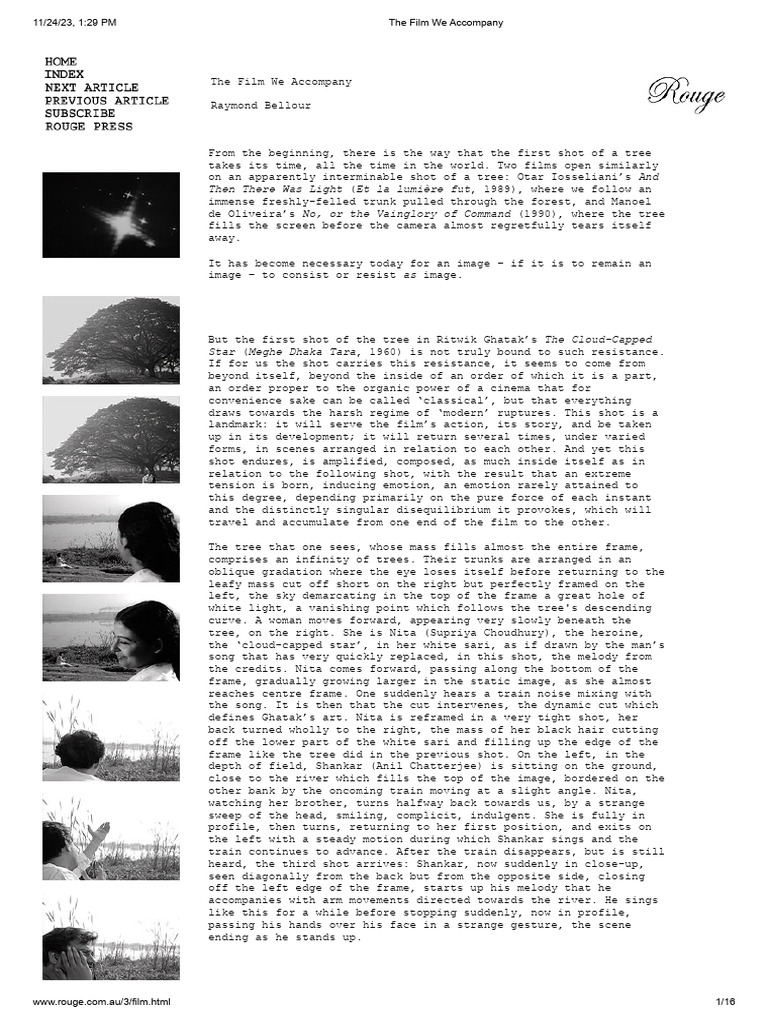 The Film We Accompany-Raymond Bellour | PDF