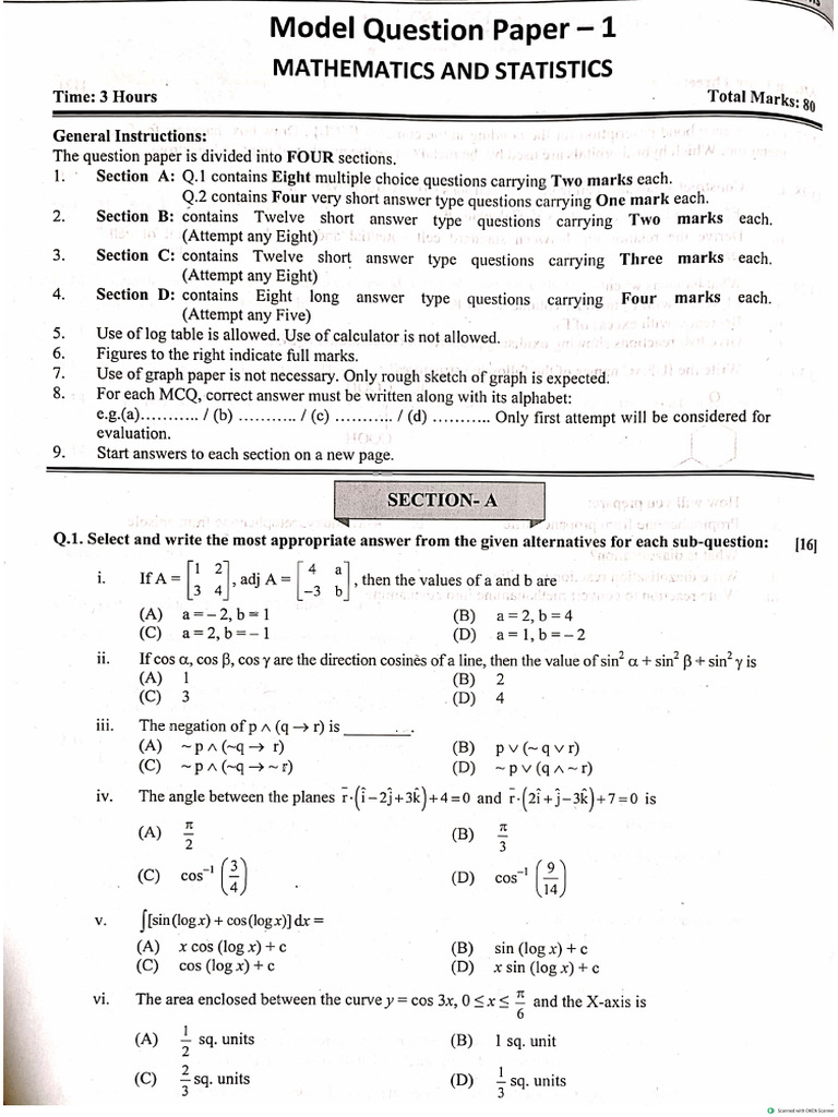 Math's Board Questions Paper | PDF