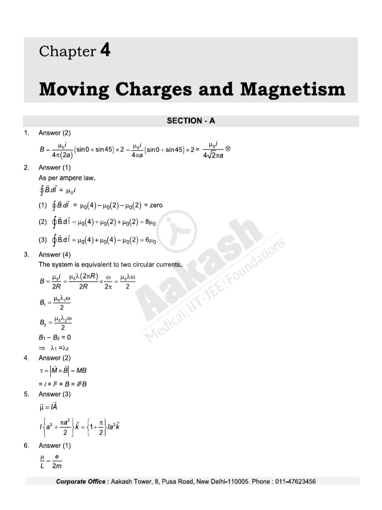 PHY XII Sol Chapter 4 | PDF