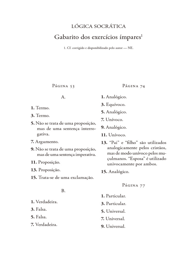 Gabarito Logica Socratica | PDF | Fé | Realidade